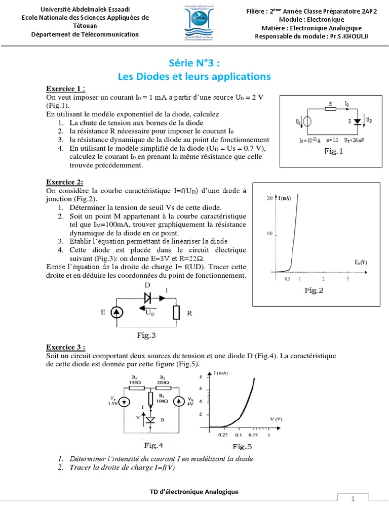 Exercices Corrigés sur les Diodes | PDF | Diode | Électronique
