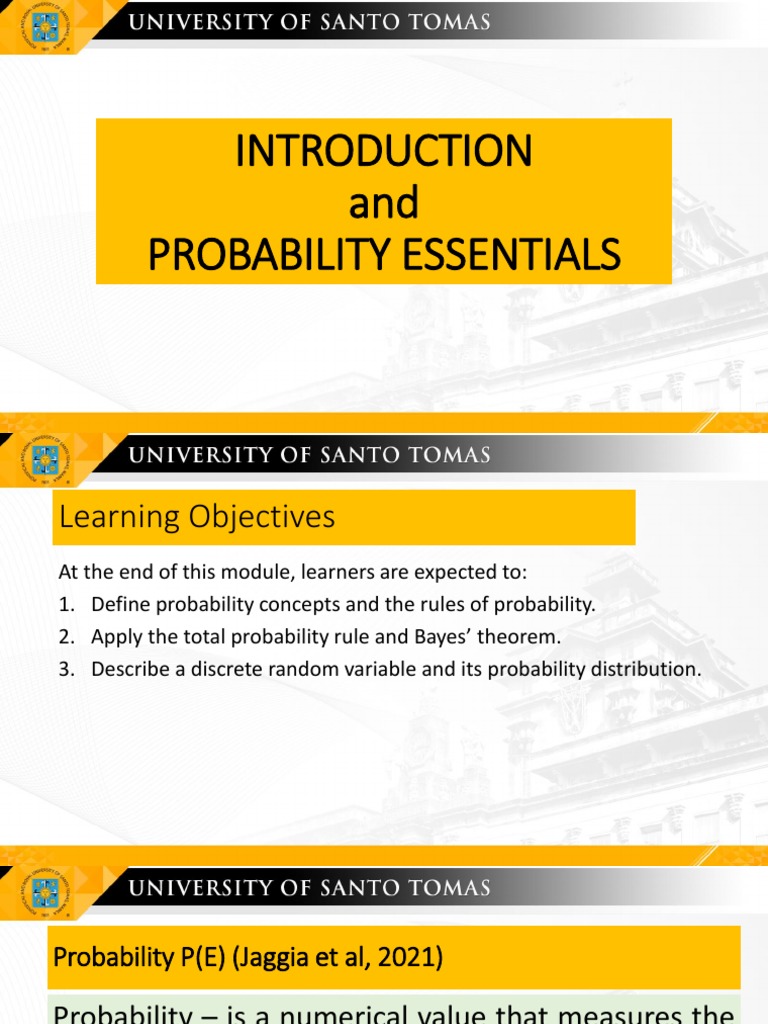 Module 4A Introduction and Probability Essentials | PDF | Probability Distribution | Probability