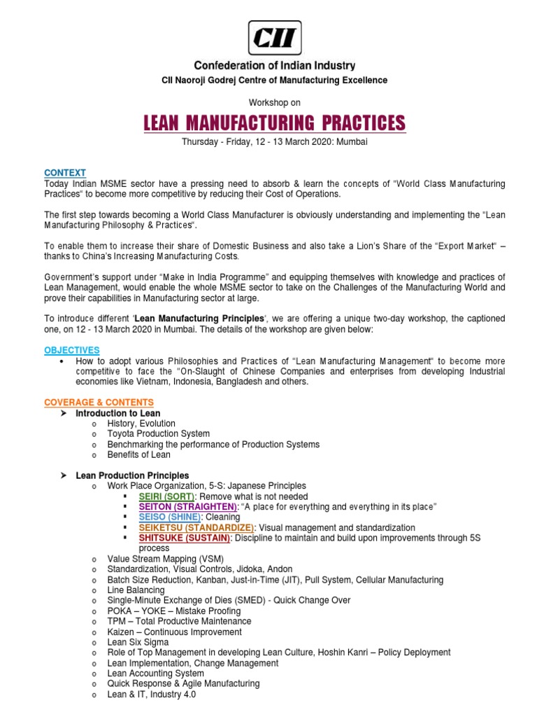 Lean Manufacturing Practices | PDF | Lean Manufacturing | Production And Manufacturing