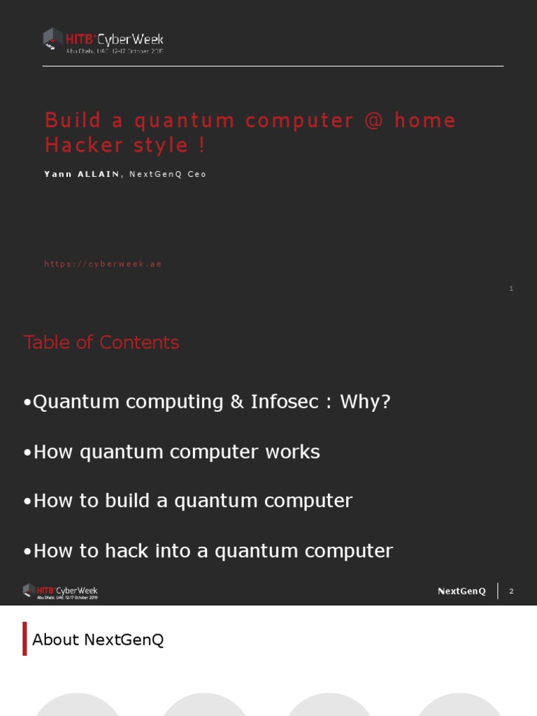 D3 TRACK 2 - Build A Computer at Home - Hacker Style - Yann Allain | PDF | Quantum Computing ...