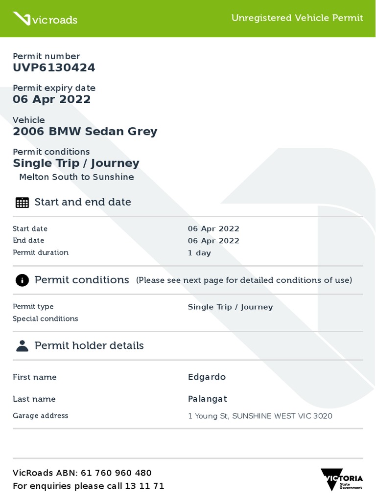 Unregistered Vehicle Permit Details | PDF | Road | Justice