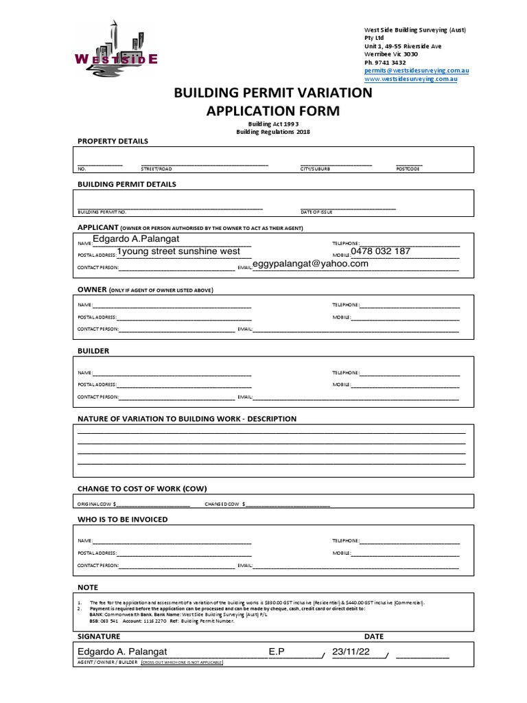 Variation Application Pdf Banks Payments