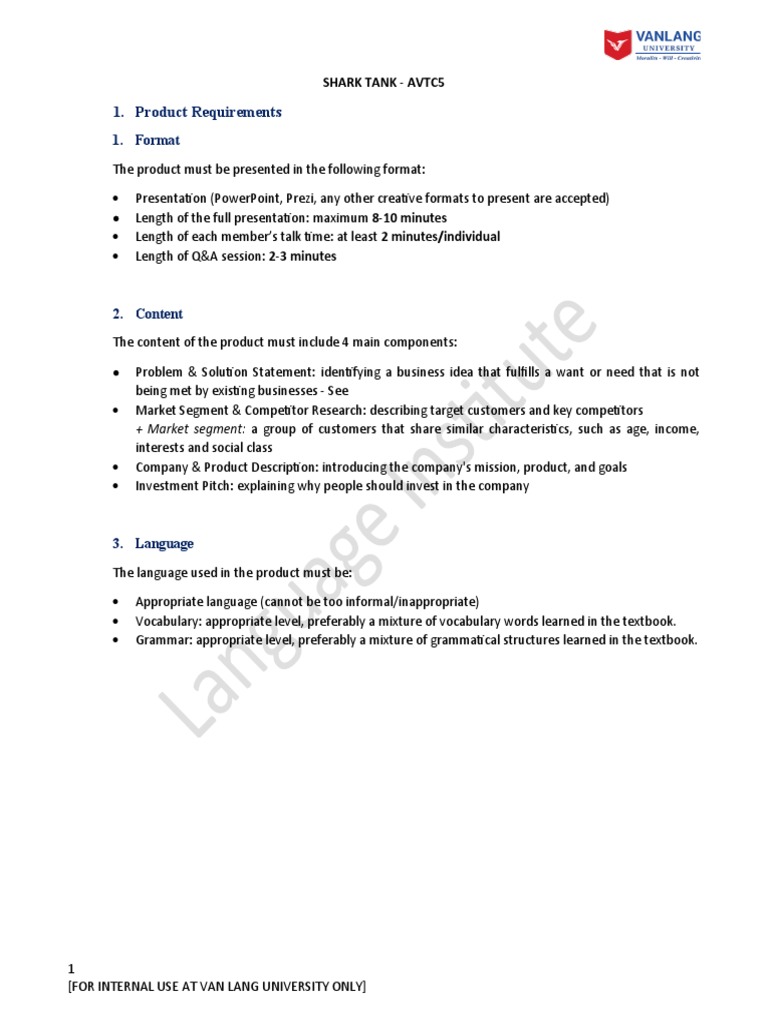 Form Shark Tank | Download Free PDF | Brainstorming | Market Segmentation