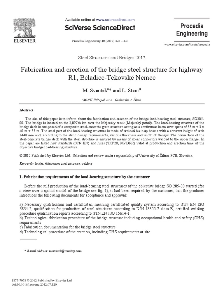 Fabrication and Erection of The Bridge Steel Struc | PDF | Welding | Construction