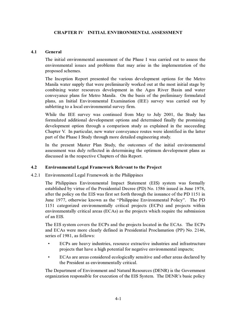 JICA Report Initial Environmental Assessment | Download Free PDF ...