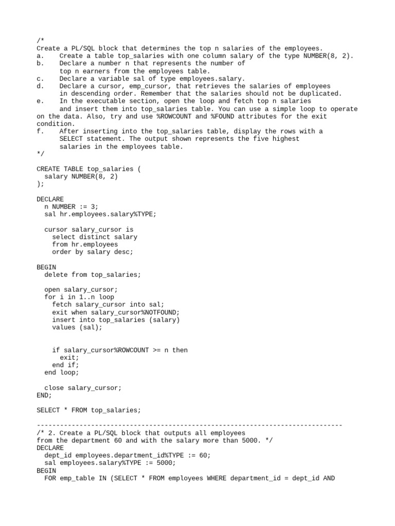 Practice 4 | PDF | Pl/Sql | Computer Programming