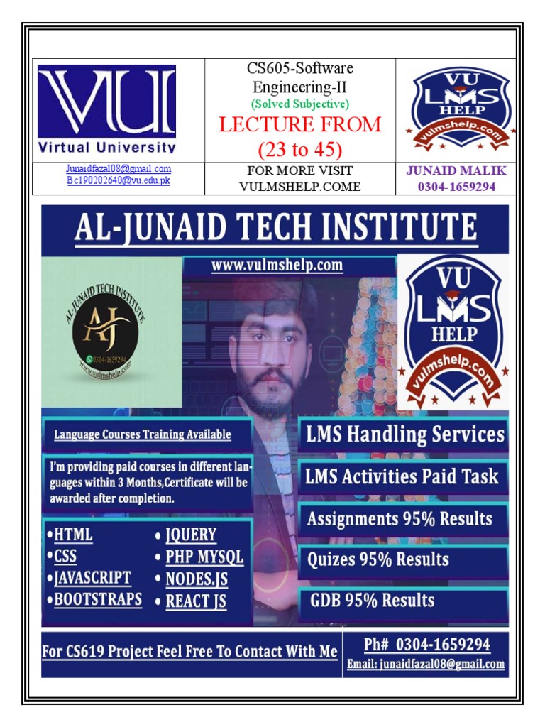 Cs605 Solved Subjective Final Term by Junaid | PDF | Reliability ...