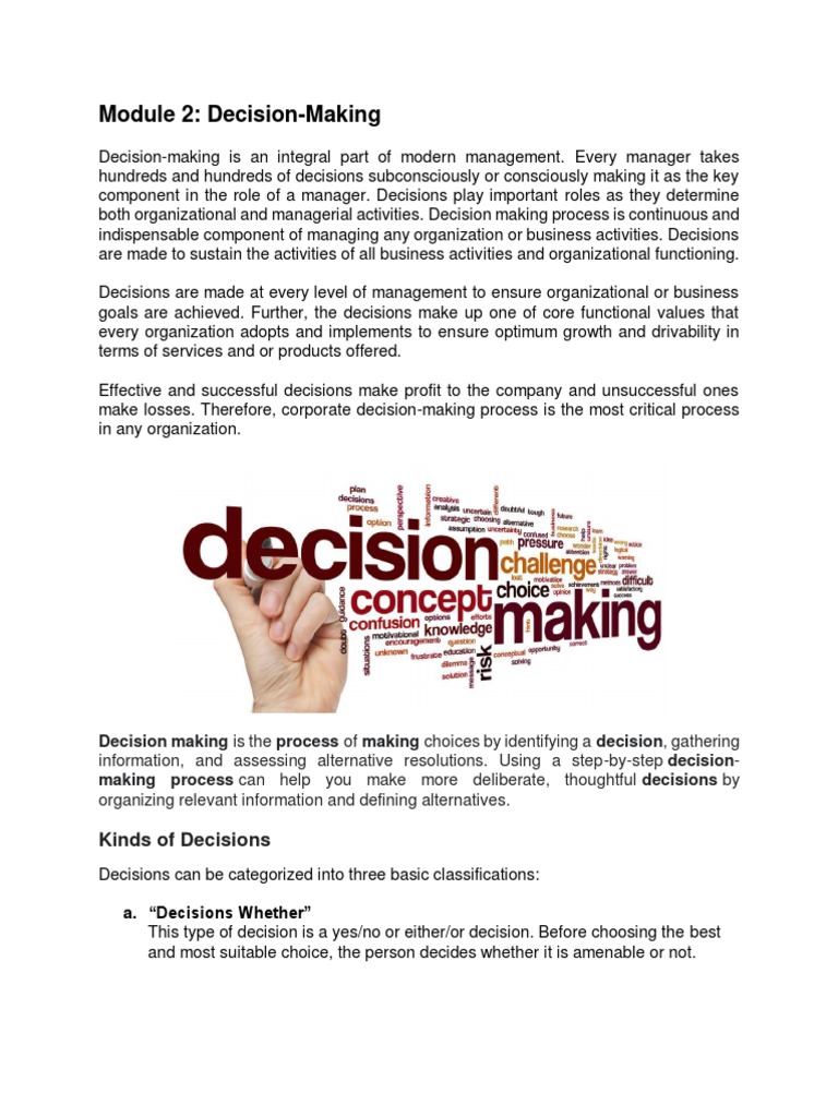 EE14-Module 2 | Download Free PDF | Decision Making | Information