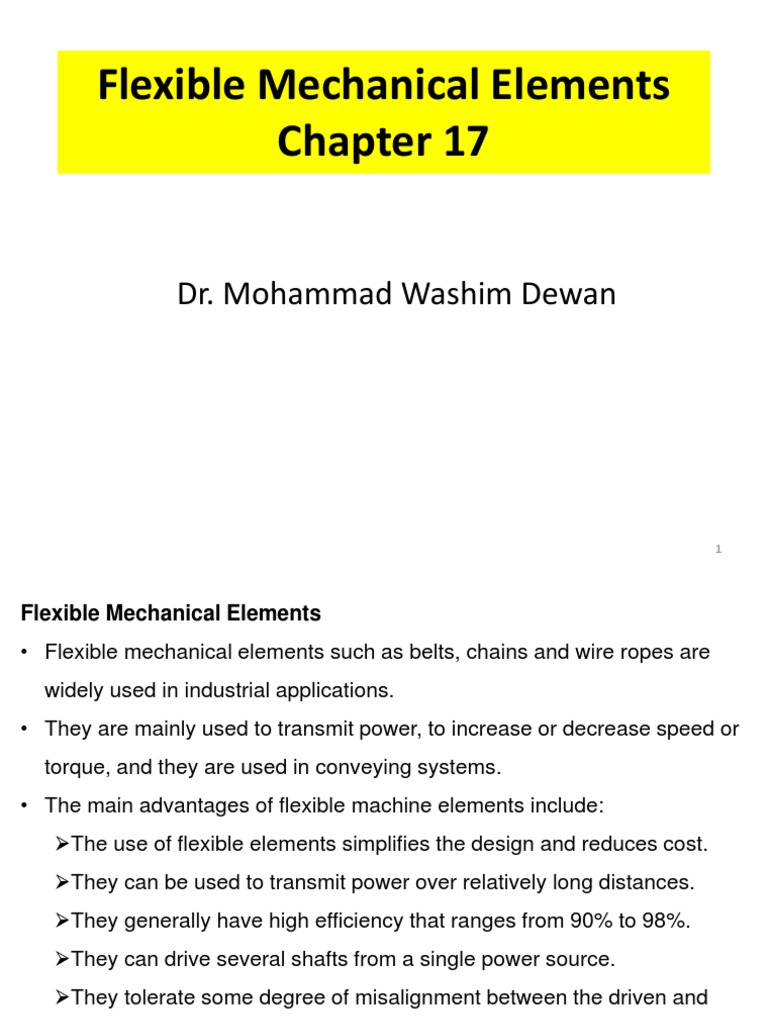 Chapter 17 - Flexible Mechanical Elements | PDF