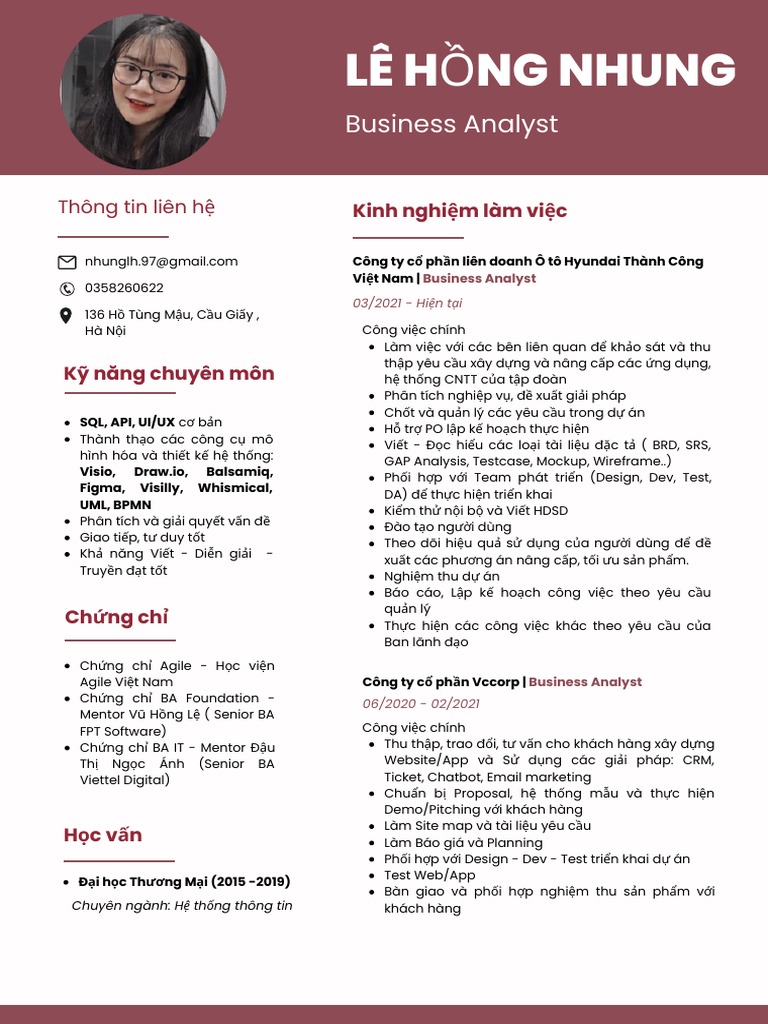 Pink Simple Profile Resume | PDF