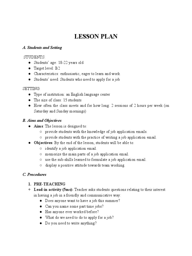 Material Development - Writing Lesson Plan | PDF | Teachers | Lesson Plan