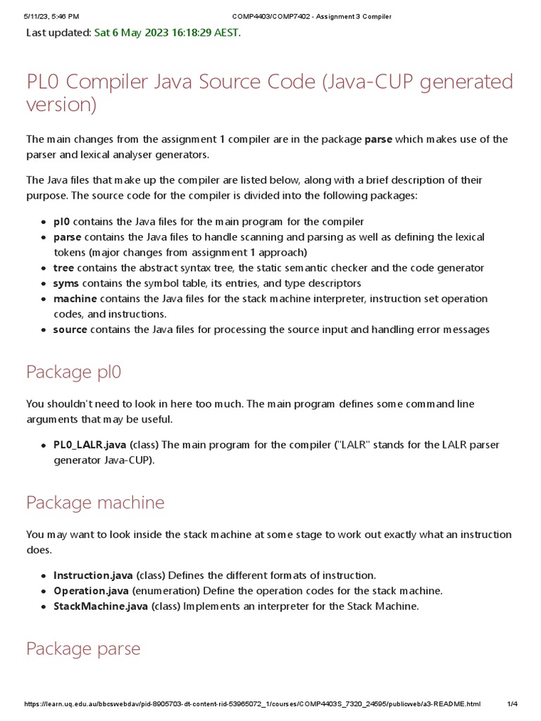 COMP4403 - COMP7402 - Assignment 3 Compiler | PDF | Parsing | Class (Computer Programming)