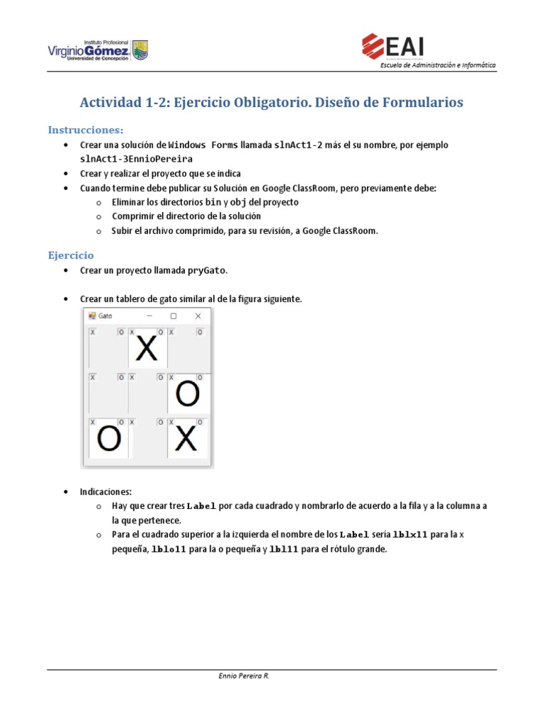 Actividad 1-2. Ejercicio Obligatorio. Diseño de Formularios | PDF