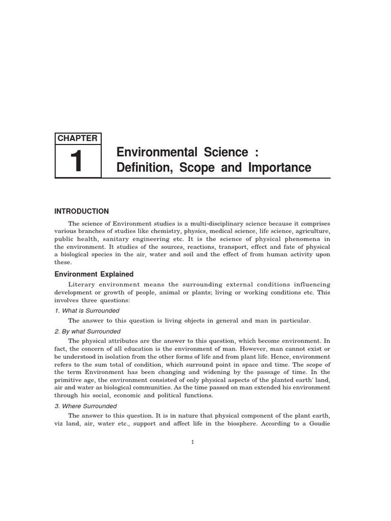 Environmental Science - Chapter 1 | PDF | Natural Environment | Earth Sciences