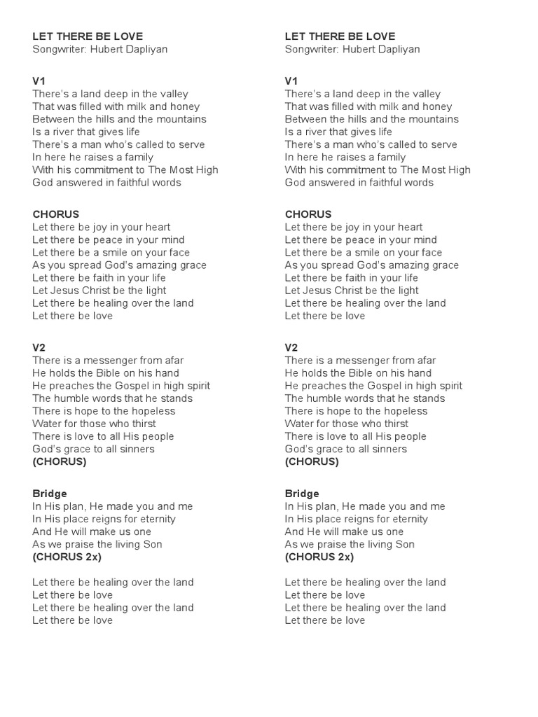 Let There Be Love | PDF | Jesus | God