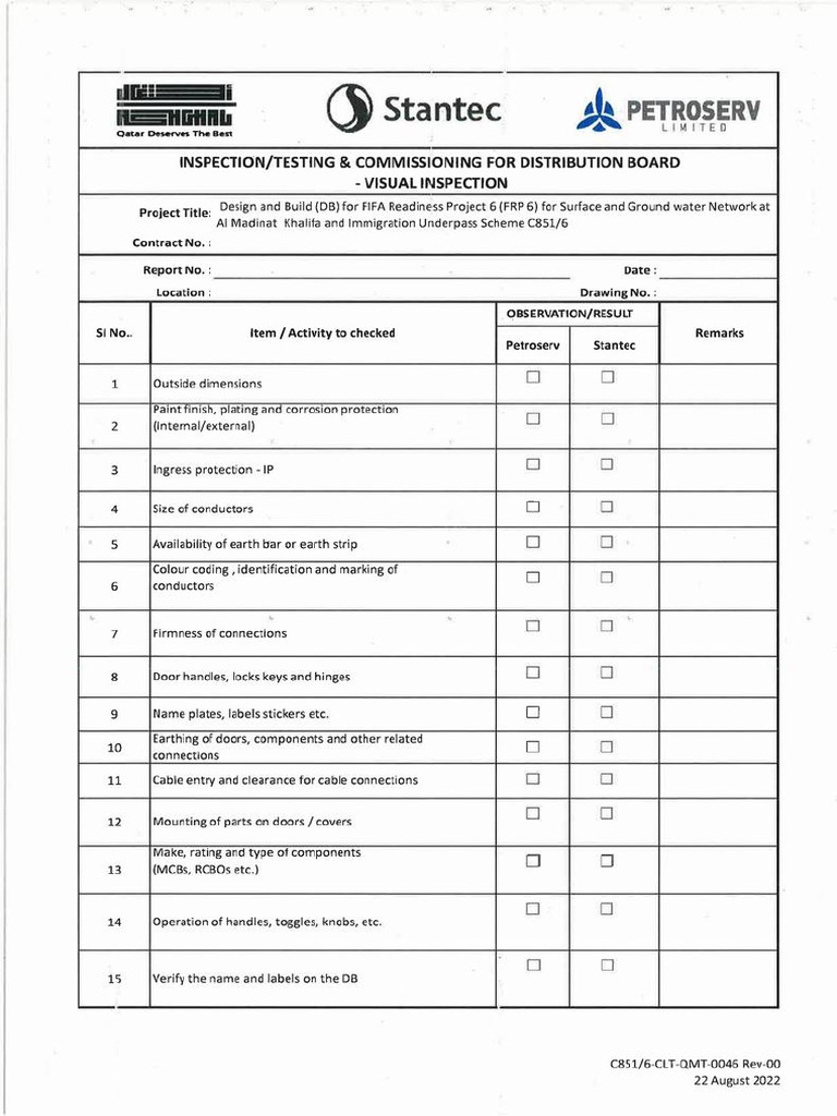 DB Checklist | PDF | Equipment | Materials Science