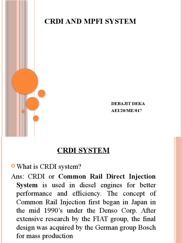 CRDI vs MPFI: Key Differences Explained | PDF | Fuel Injection ...