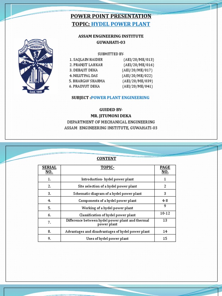 Hydel Power Plant | PDF | Hydroelectricity | Power Station