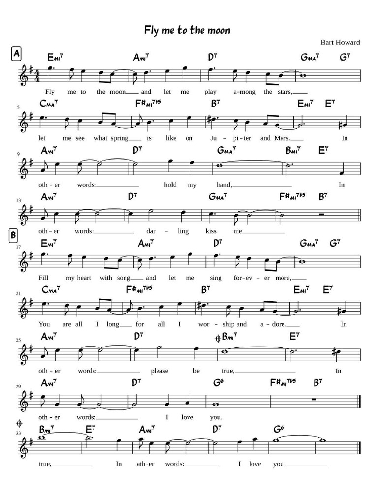 Fly Me To The Moon G Major | PDF