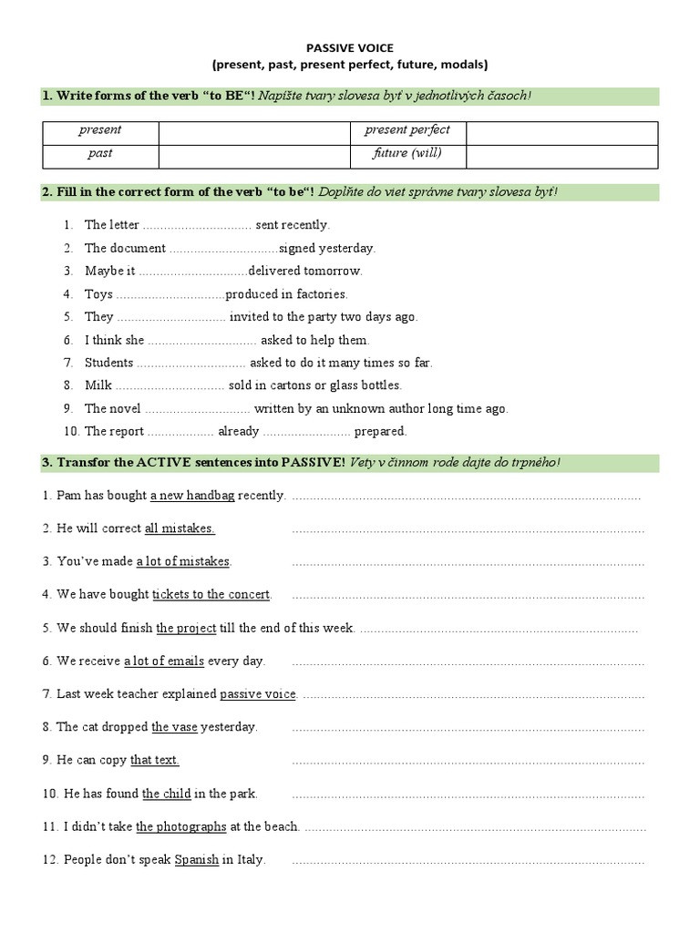 Project 5 - Unit 5 - Passive Voice I | PDF | Grammar | Linguistics