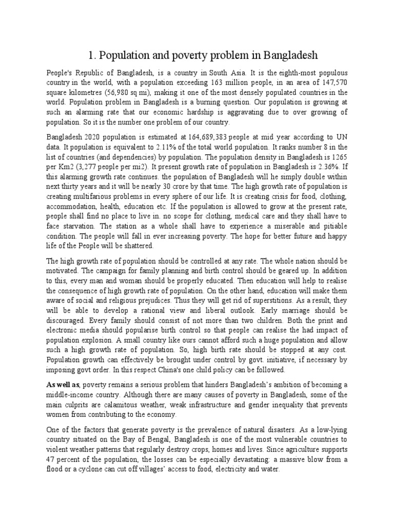 Population Problem | Download Free PDF | Poverty | Poverty & Homelessness