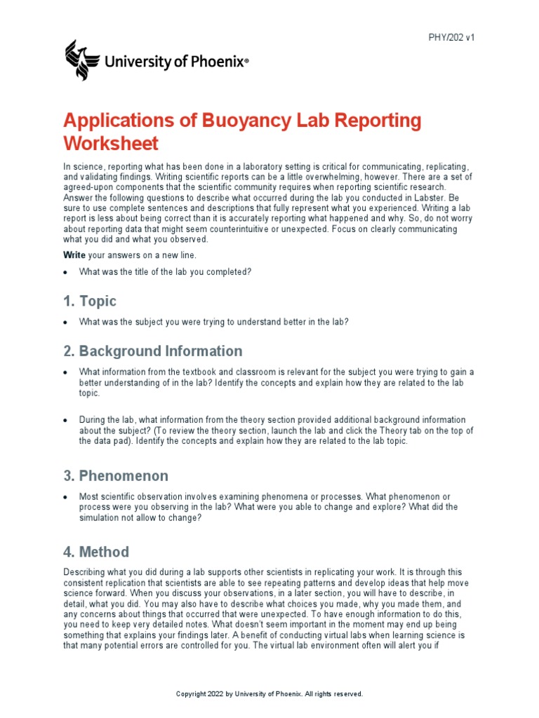 phy202_v1_wk1_applications_of_buoyancy_lab_report_observational | PDF ...