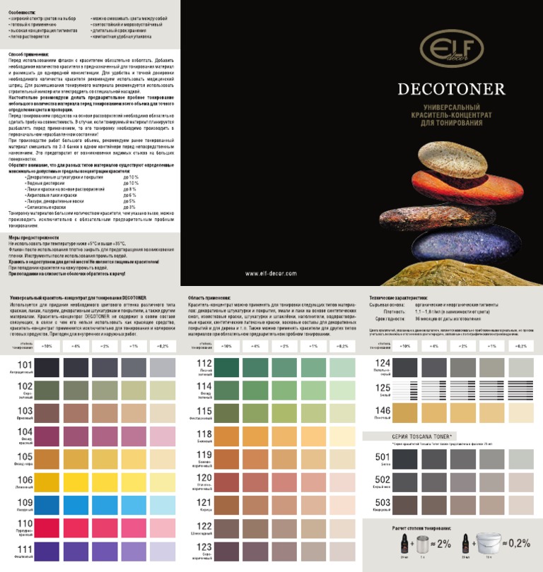Decotoner & ToscanaToner Color Chart | PDF