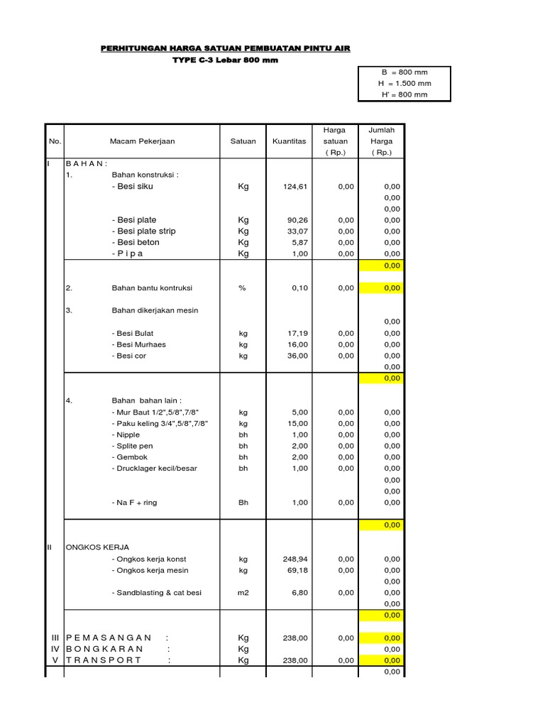 Construction Material Costing | PDF