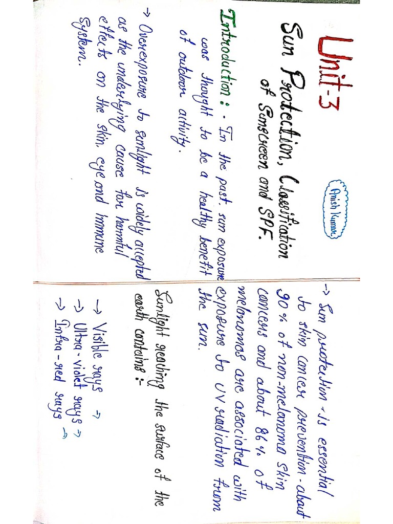 Sun Protection Classification of Sunscreen and SPF | PDF