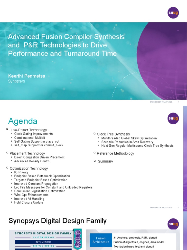 Advanced Fusion Compiler Synthesis and P& R Technologies To Drive Performance and | PDF