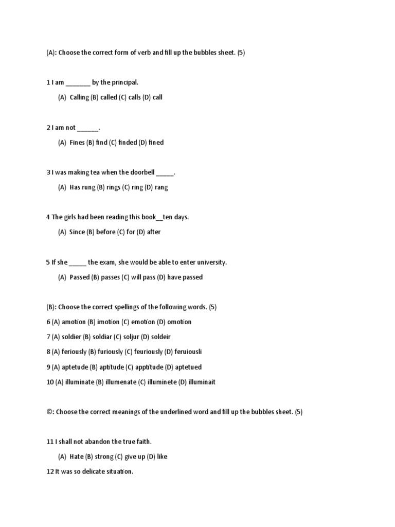 9th Class Full Book Mcqs | PDF | Verb | Adjective