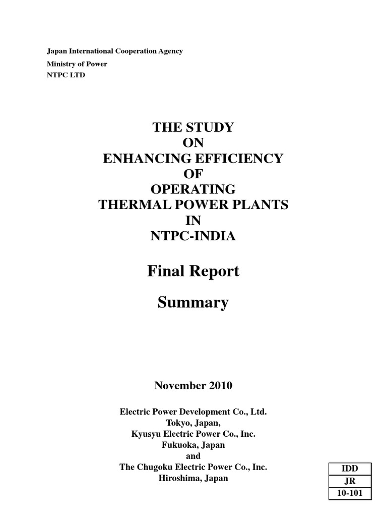 Enhancing NTPC Thermal Power Efficiency | PDF | Fossil Fuel Power ...