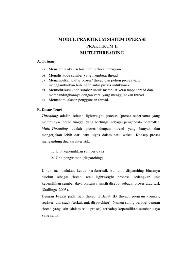 MODUL PRAKTIKUM SISTEM OPERASI Fix | PDF