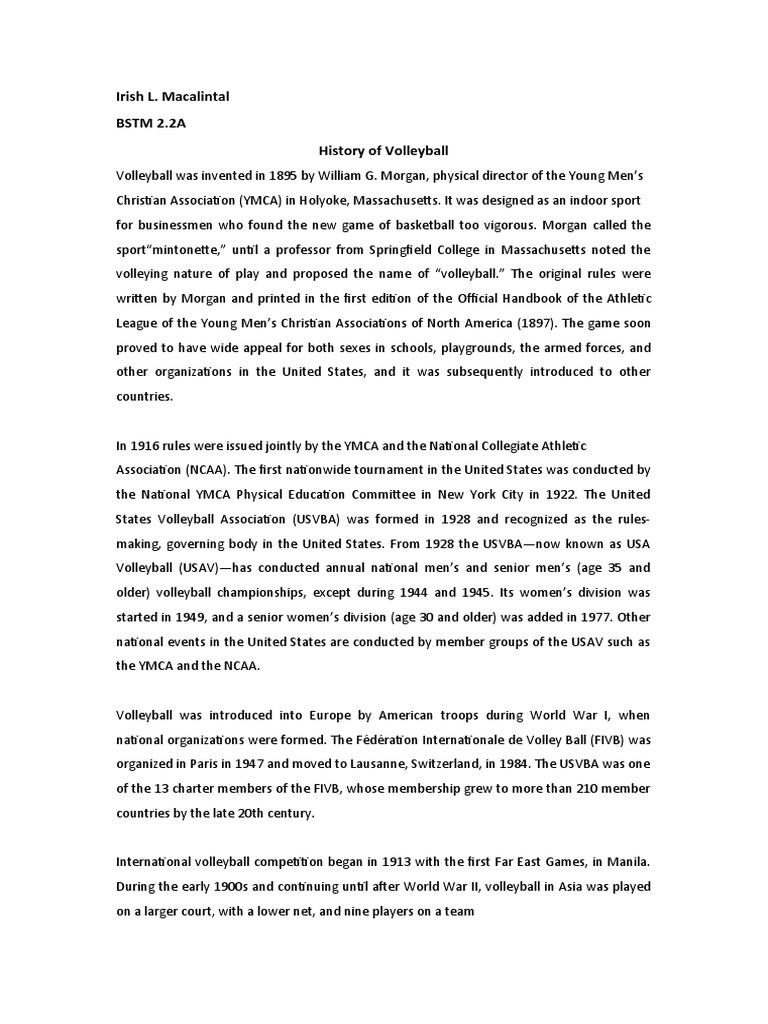 Assignment in PE Volleyball | PDF | Volleyball | Sports Assignment in PE Volleyball | PDF | Volleyball | Sports