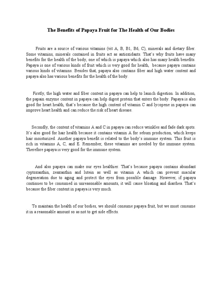 Hortatory Text Papaya | PDF
