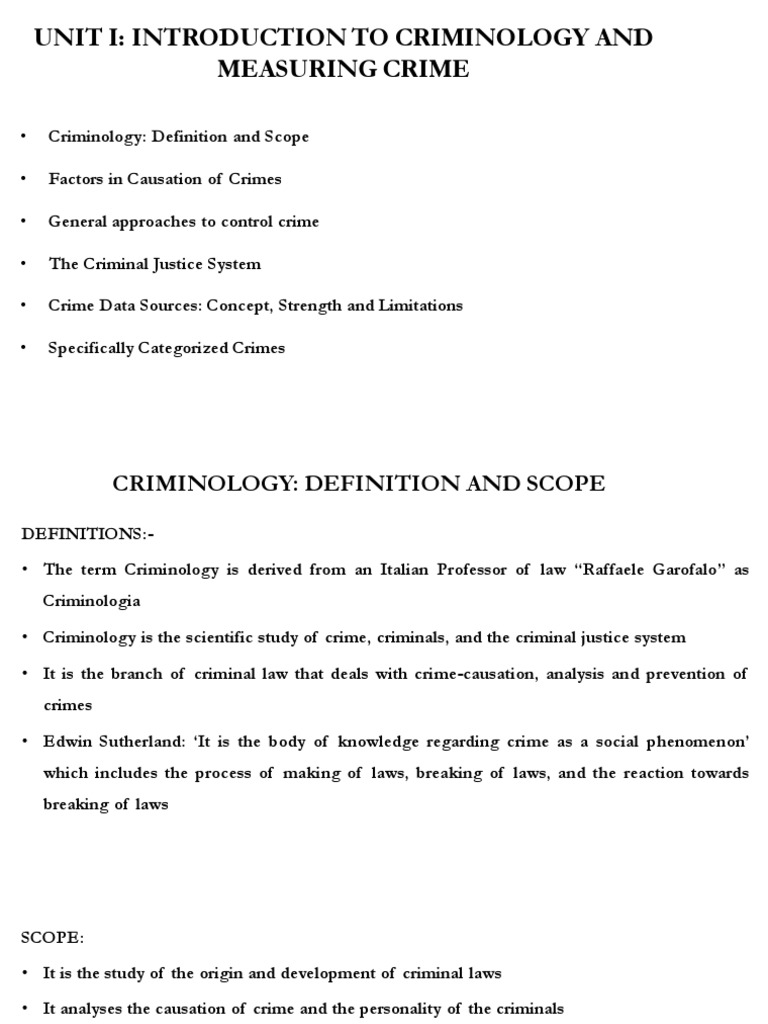 Criminology PPT 1 | PDF | Criminology | Crimes