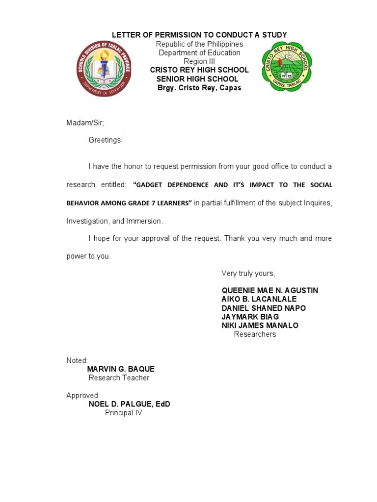 Approval Sheet and Letter To Conduct Thesis 1 | PDF