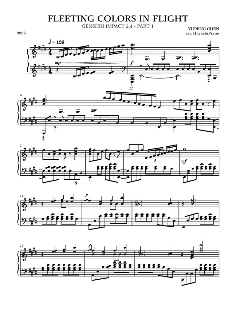 Fleeting Colors in Flight Part 1 HayashiPiano | PDF | East Coast Of The ...