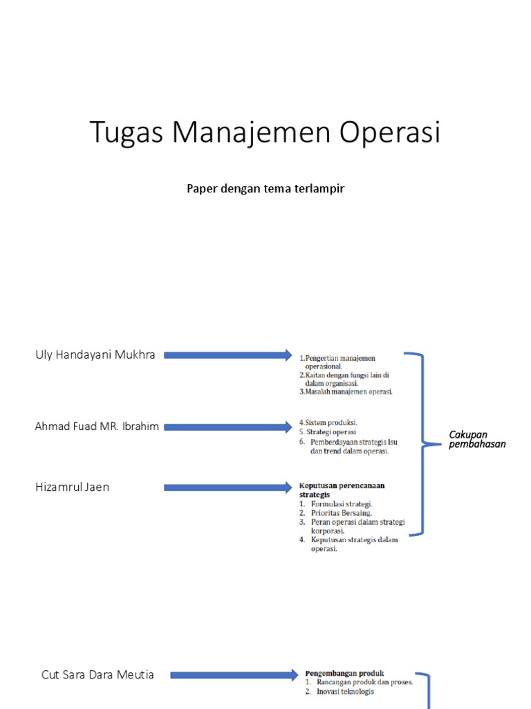 Tugas Manajemen Operasi | PDF