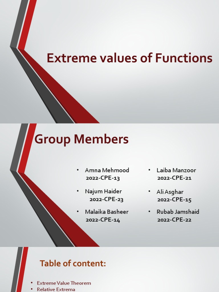 Extreme Values | PDF | Maxima And Minima | Mathematics