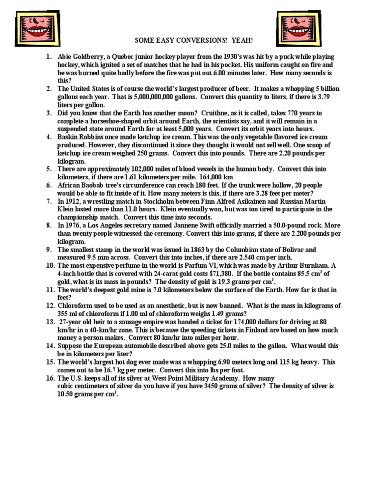 Easy Conversions 2 | PDF | Notation | Quantity