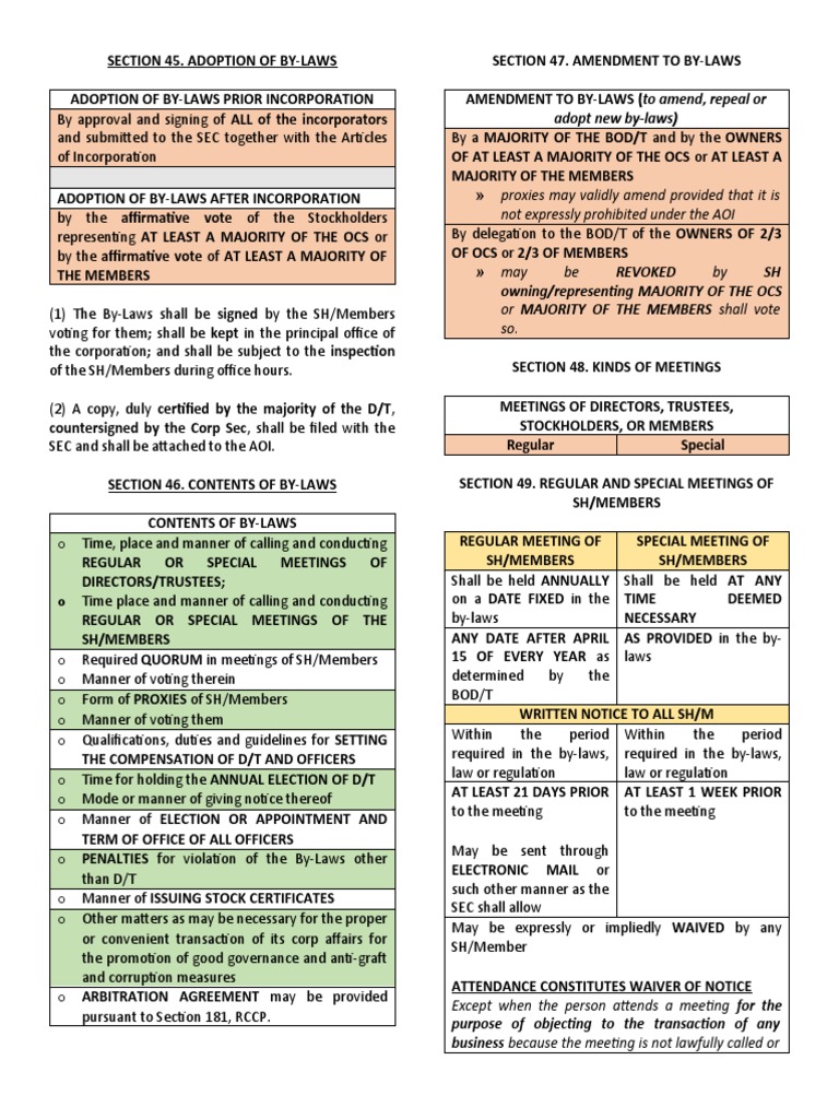 Section 45-58 RCCP | PDF | Proxy Voting | Board Of Directors