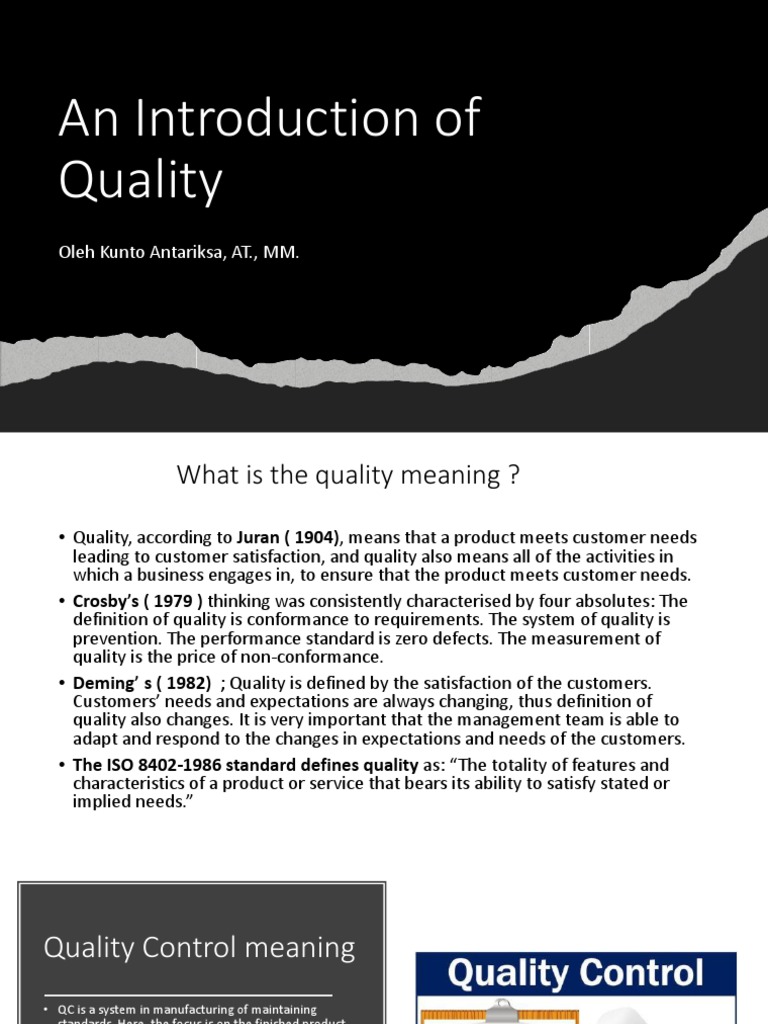 Introduction of Quality | PDF