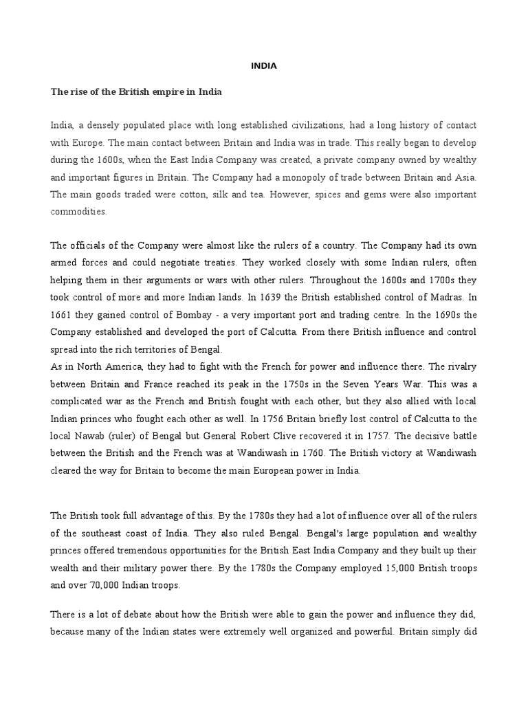 INDIA | PDF | British Empire | East India Company