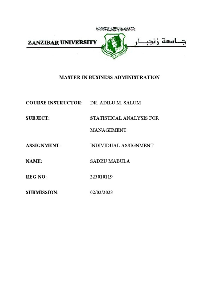 Individual Assignment - SADRU | PDF | Small And Medium Sized Enterprises | Spearman's Rank ...