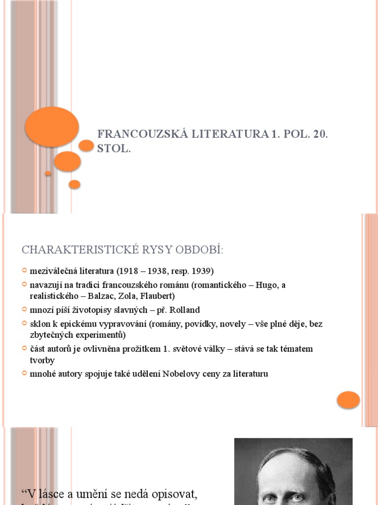 Francouzská Lit. 1. Pol. 20. Stol | PDF