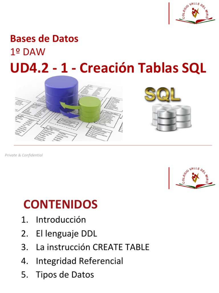 Creación de Tablas SQL y DDL | PDF | SQL | Bases de datos