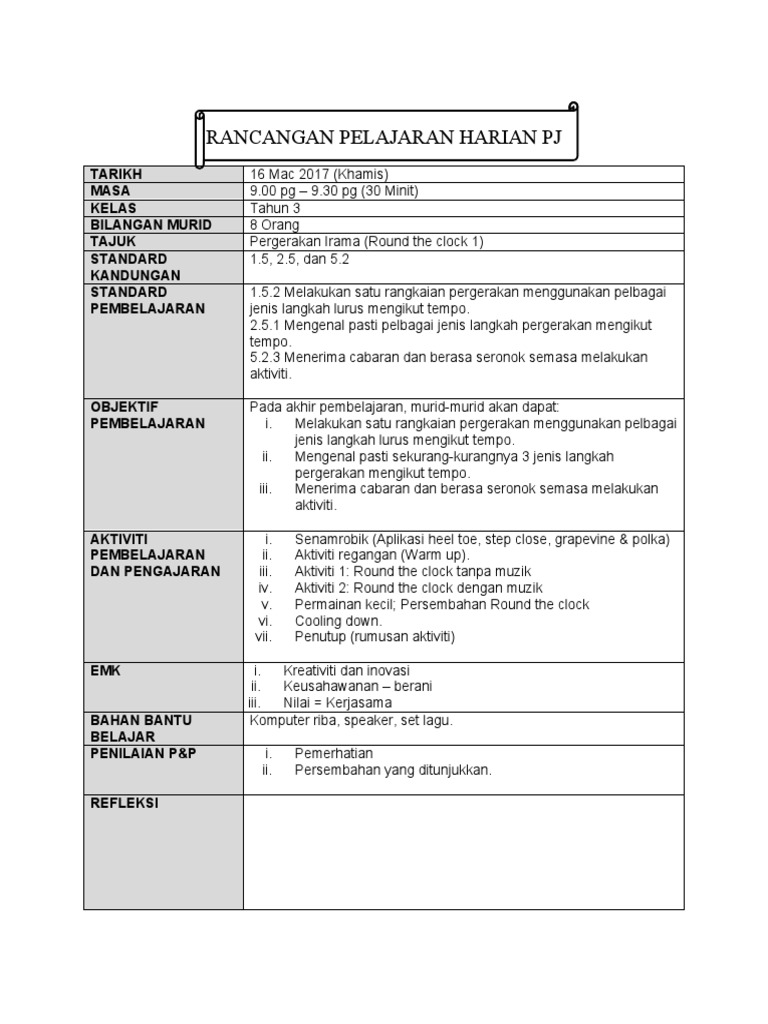 RPH PJ t.3 Minggu 10 | PDF | Ilmu Sosial