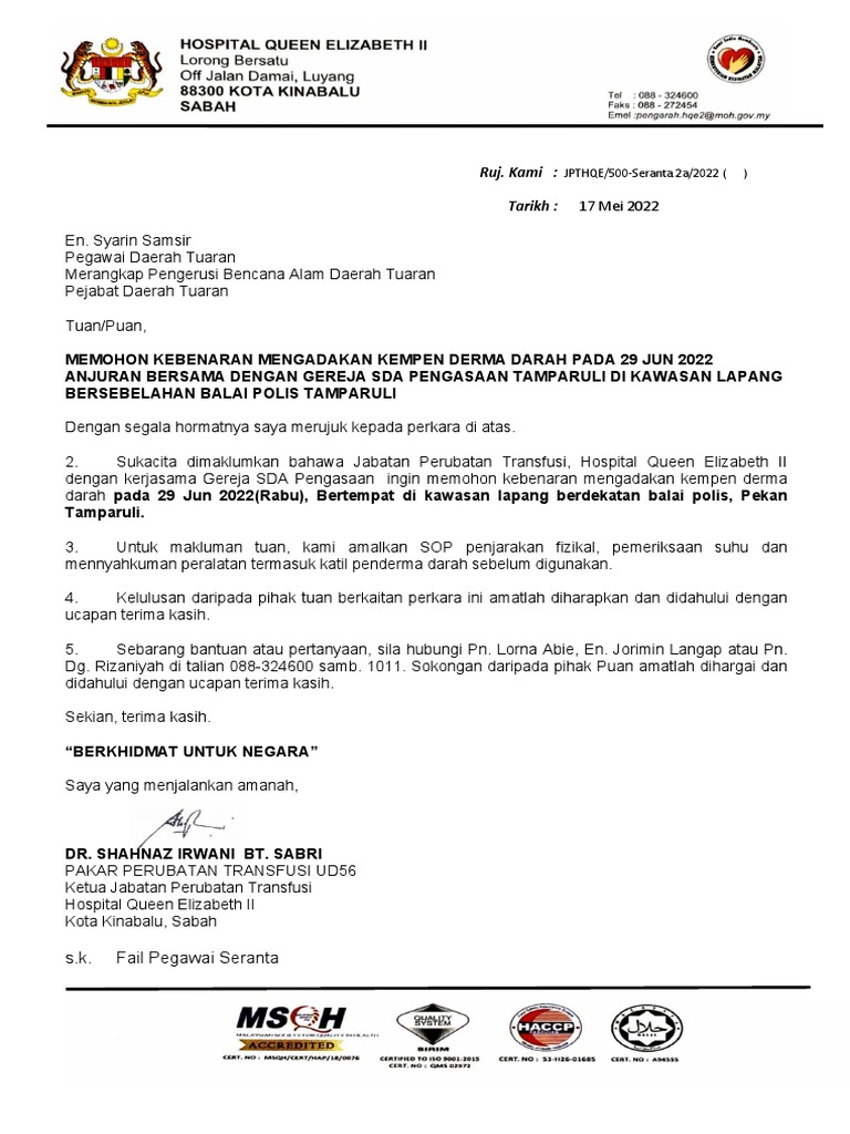 Mohon Kebenaran Derma Darah Tamparuli | PDF