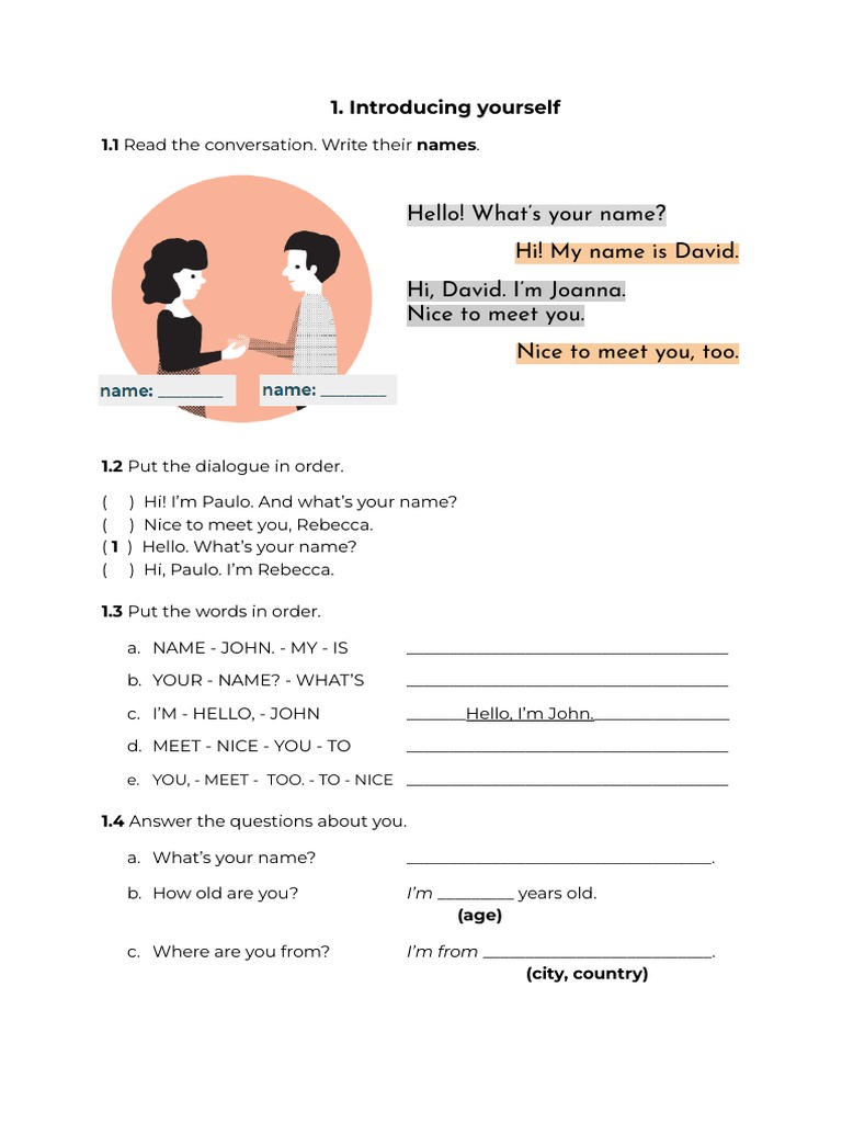 001 Introducing Yourself | PDF